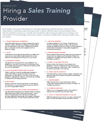 [Checklist] How to Choose a Sales Training Provider